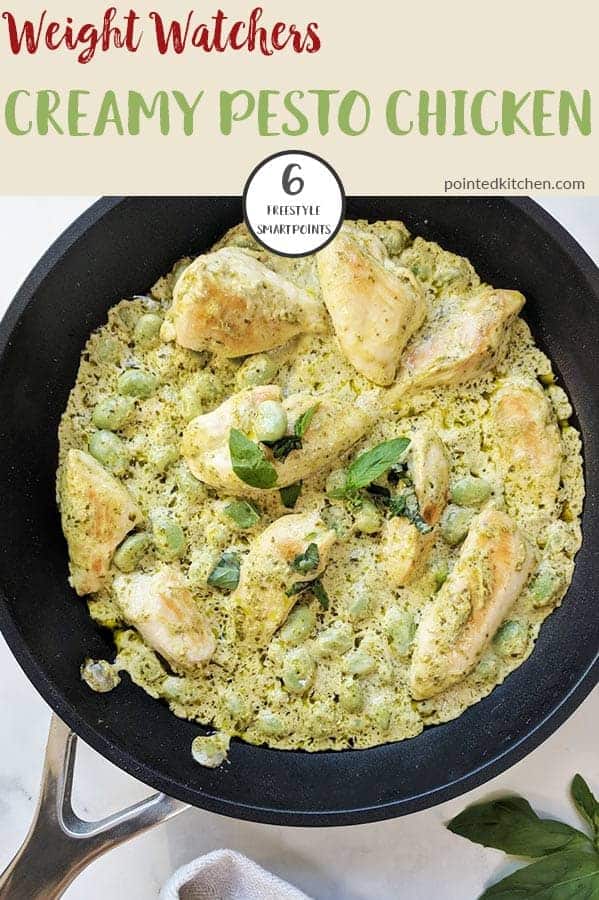Creamy Pesto Chicken with Broad Beans | Weight Watchers | Pointed Kitchen